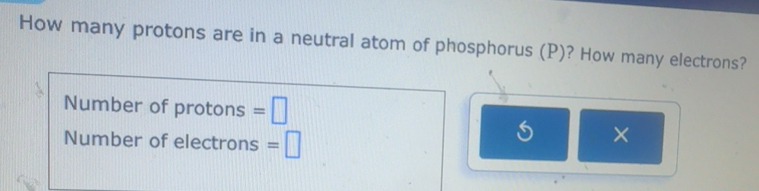 Solved: How many protons are in a neutral atom of phosphorus (P)? How ...
