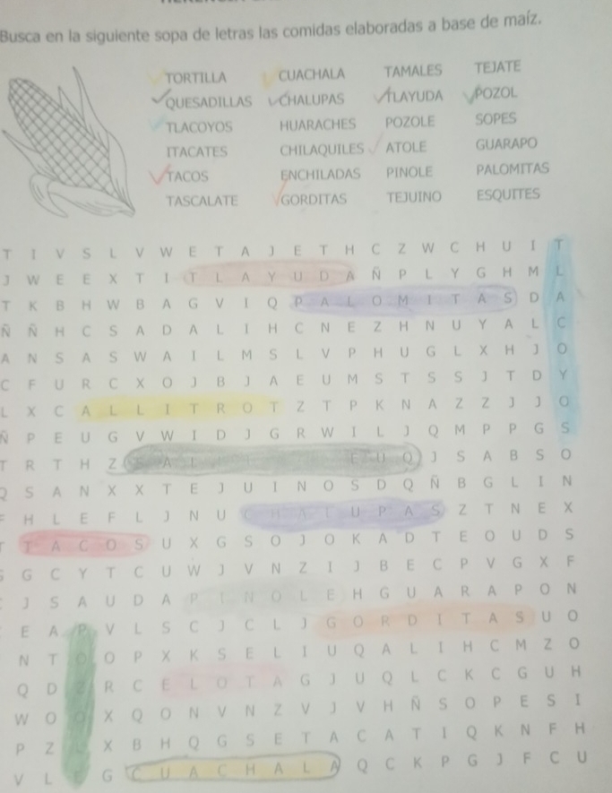 Resuelto:Busca en la siguiente sopa de letras las comidas elaboradas a ...