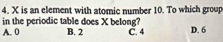 Solved: X is an element with atomic number 10. To which group in the ...
