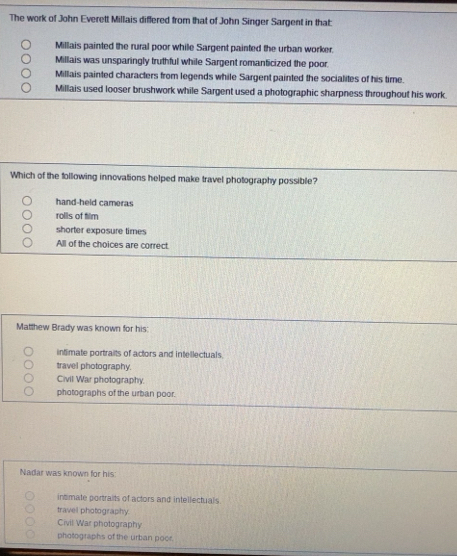 Solved: The work of John Everett Millais differed from that of John ...