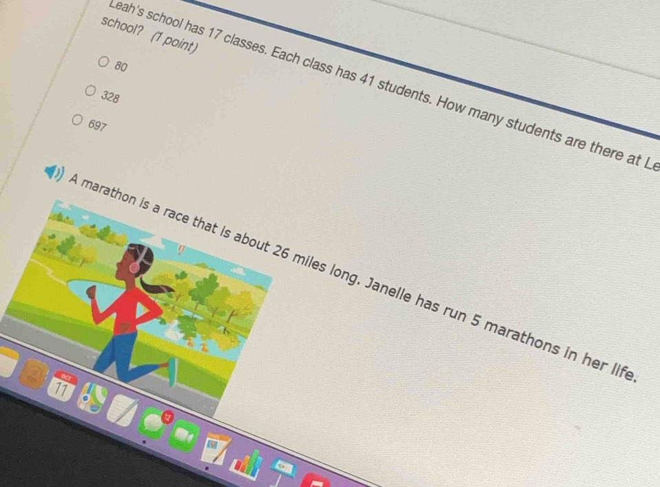 Solved: school? (1 point) 80 eah's school has 17 classes. Each class ...