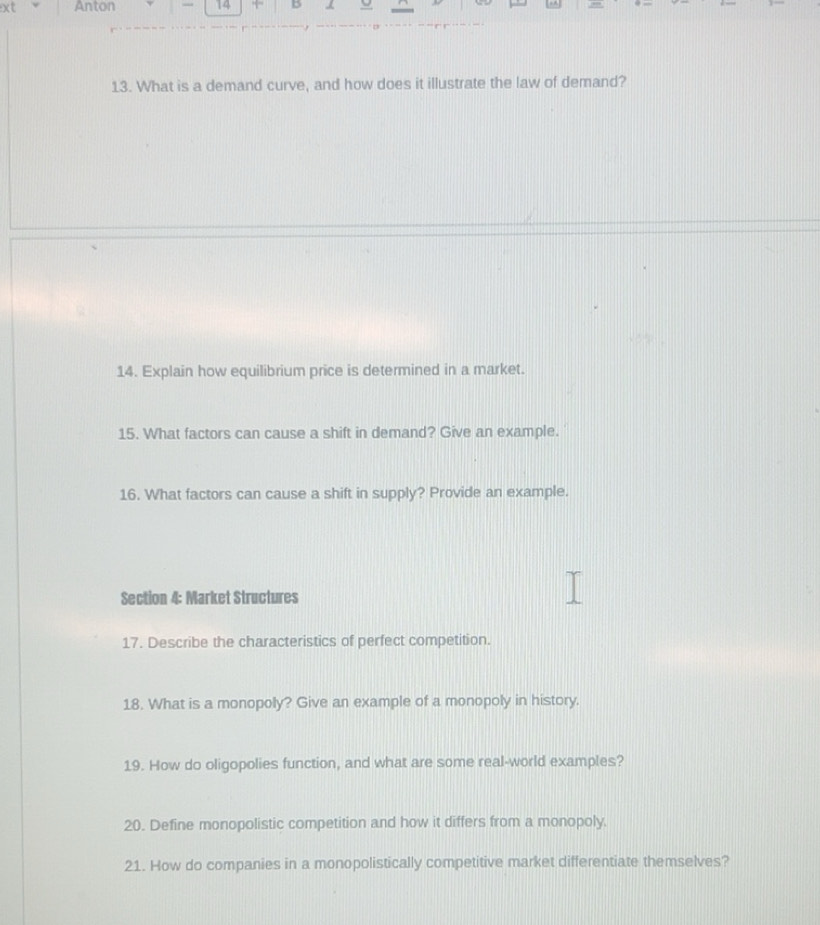 Solved: xt Anton 14 + B 13. What is a demand curve, and how does it ...