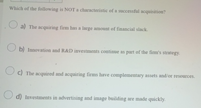 Solved: Which of the following is NOT a characteristic of a successful ...