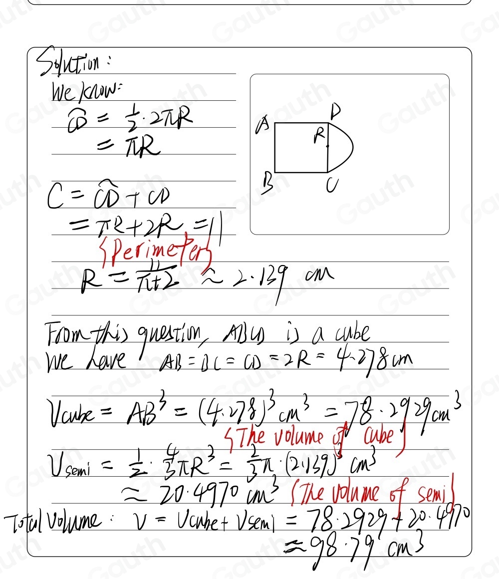 Selesai:The diagram below shows a plan for a combination of a cube and ...
