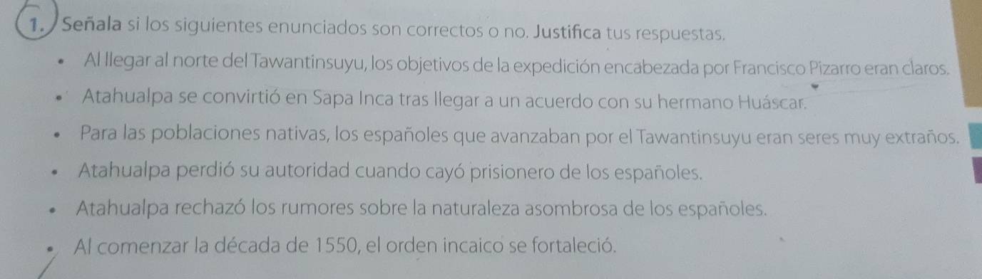 Resuelto:Señala si los siguientes enunciados son correctos o no ...