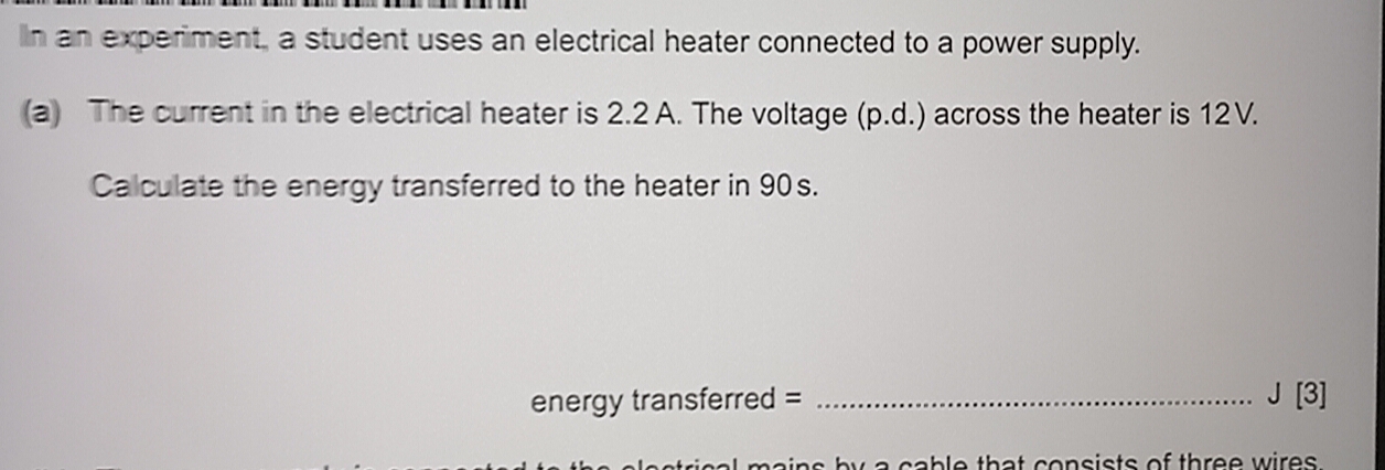 Solved: In an experiment, a student uses an electrical heater connected ...