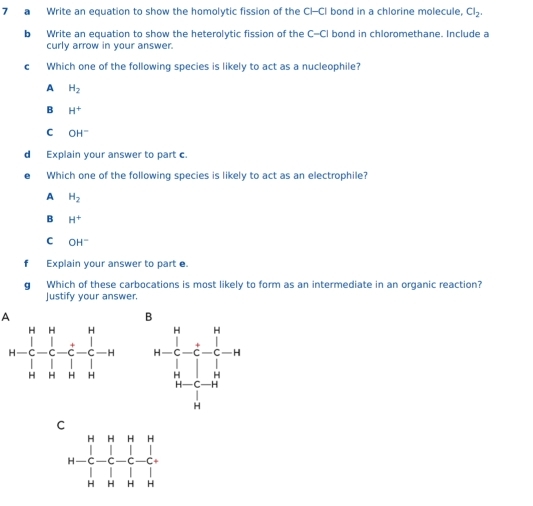 Solved: a Write an equation to show the homolytic fission of the Cl-Cl ...
