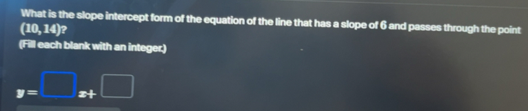 Solved: What is the slope intercept form of the equation of the line ...