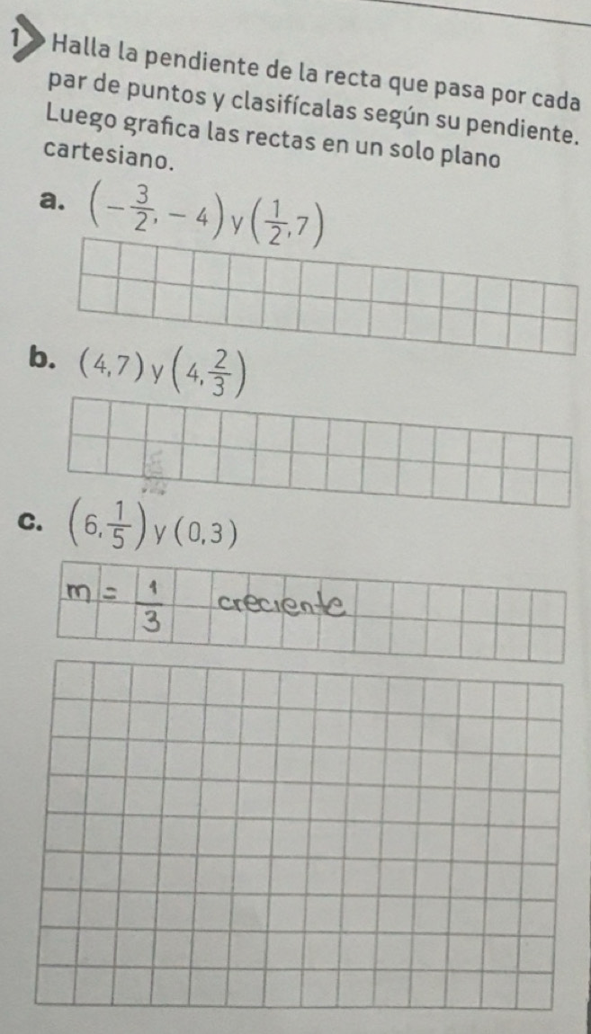 Resuelto:1 » Halla la pendiente de la recta que pasa por cada par de ...
