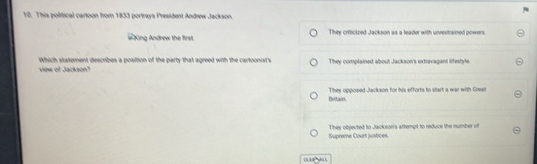 Solved: This political cartoon from 1833 portrays President Andrew ...