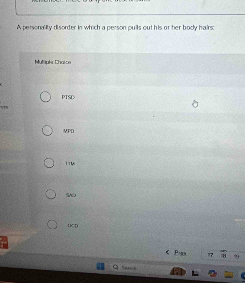 Solved: A personality disorder in which a person pulls out his or her ...