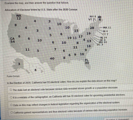 Solved: Examine the map, and then answer the question that follows ...