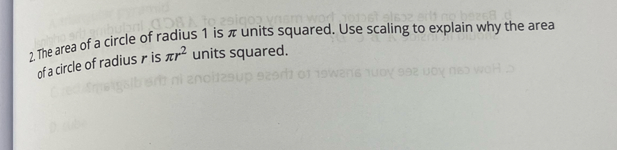 Solved: The area of a circle of radius 1 is π units squared. Use ...