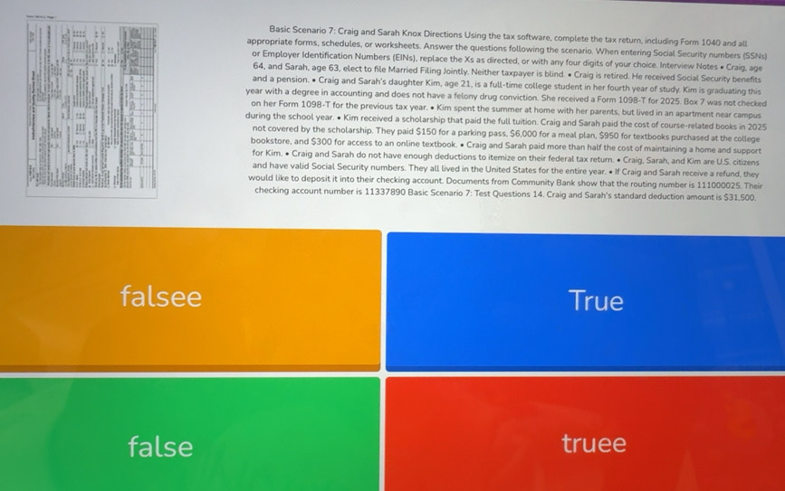 Solved: Basic Scenario 7: Craig and Sarah Knox Directions Using the tax ...
