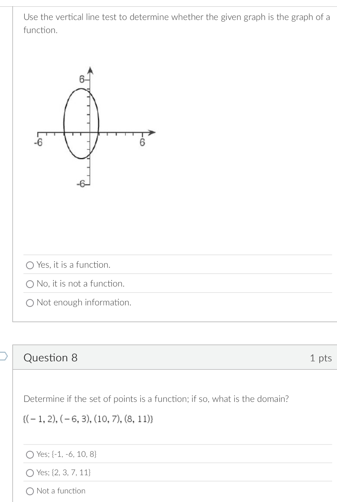 Résolu :Use the vertical line test to determine whether the given graph ...