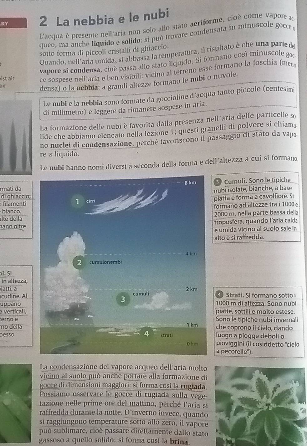 Risolto:RY 2 La nebbia e le nubi L'acqua è presente nell'aria non solo ...