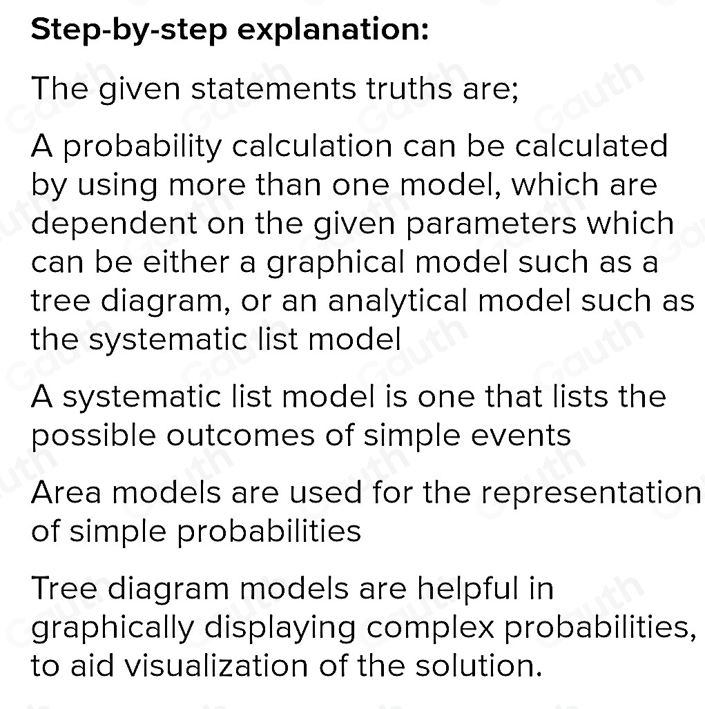 Solved: When is a systematic list an effective probability model? A ...