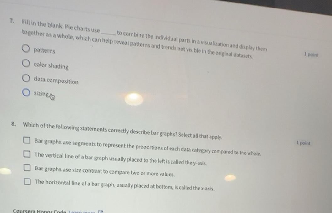 Solved: Fill in the blank: Pie charts use_ to combine the individual ...