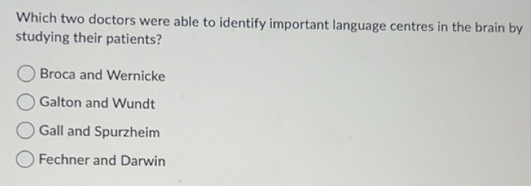 Solved: Which two doctors were able to identify important language ...