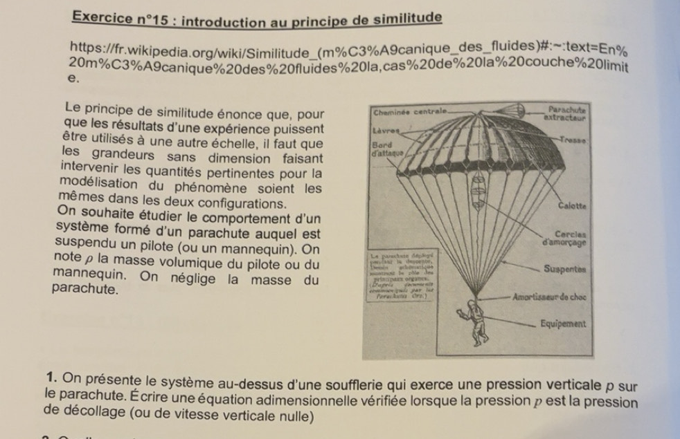Résolu :Exercice n° *15 : introduction au principe de similitude https ...