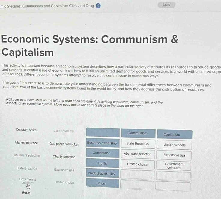 Solved: mic Systems: Communism and Capitalism Click and Drag i Saved ...