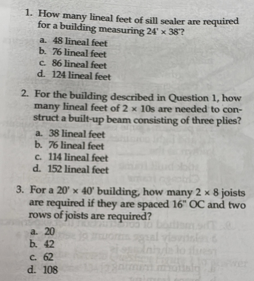 Solved: How many lineal feet of sill sealer are required for a building ...