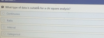 Solved: What type of data is suitable for a chi square analysis ...