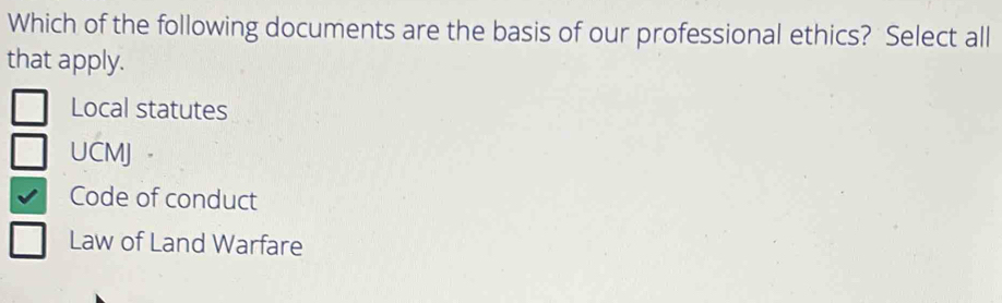 Solved: Which of the following documents are the basis of our ...
