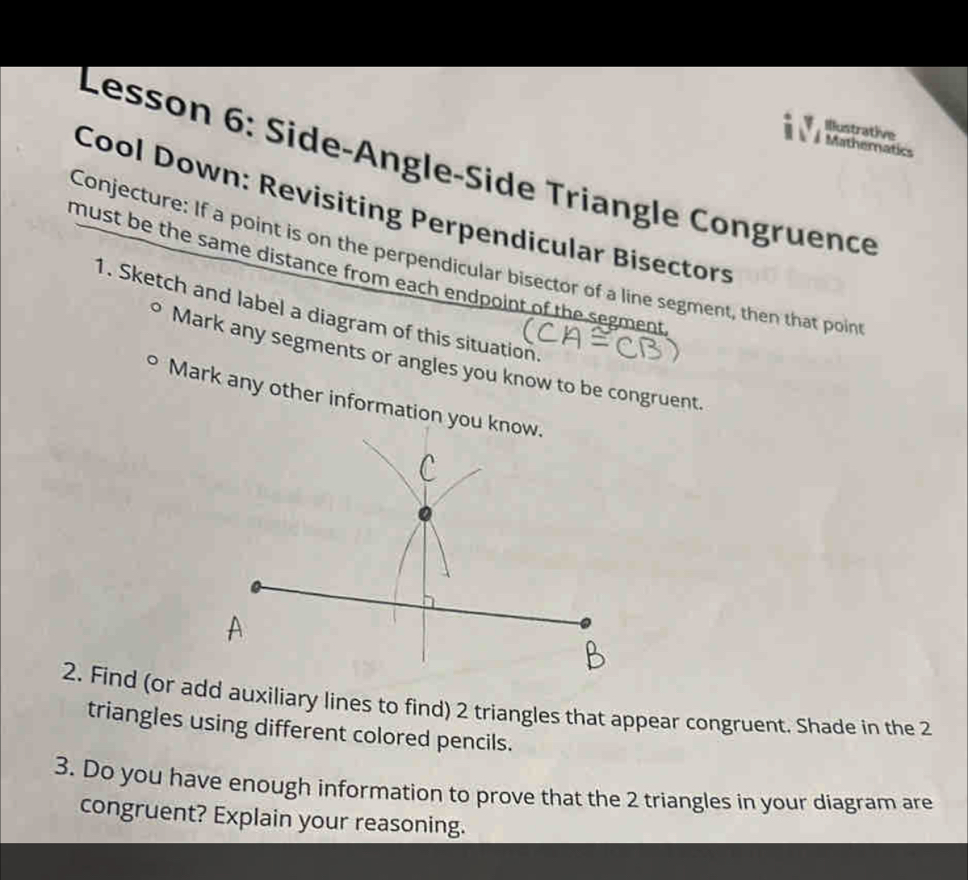 Solved: Illustrative / Mathematics Lesson 6: Side-Angle-Side Triangle ...