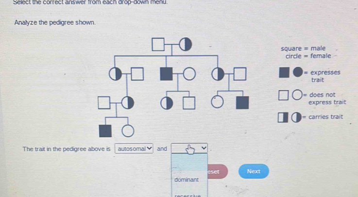 Solved: Select the correct answer from each drop-down menu. Analyze the ...