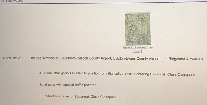 Solved: Source: ACUG Question: 21 The flag symbols at Statesboro ...
