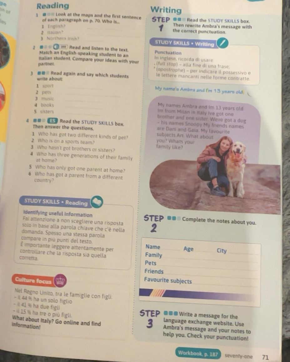 Risolto:ge Reading Writing on of 1 =# Look at the maps and the first ...