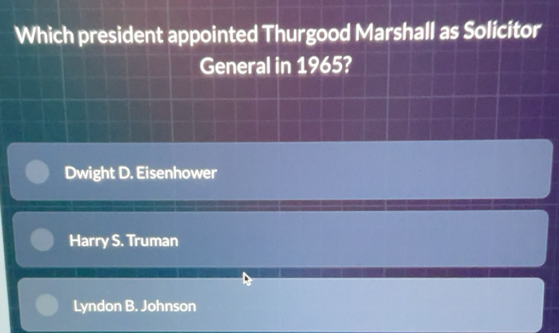 Gelöst:Which president appointed Thurgood Marshall as Solicitor General ...