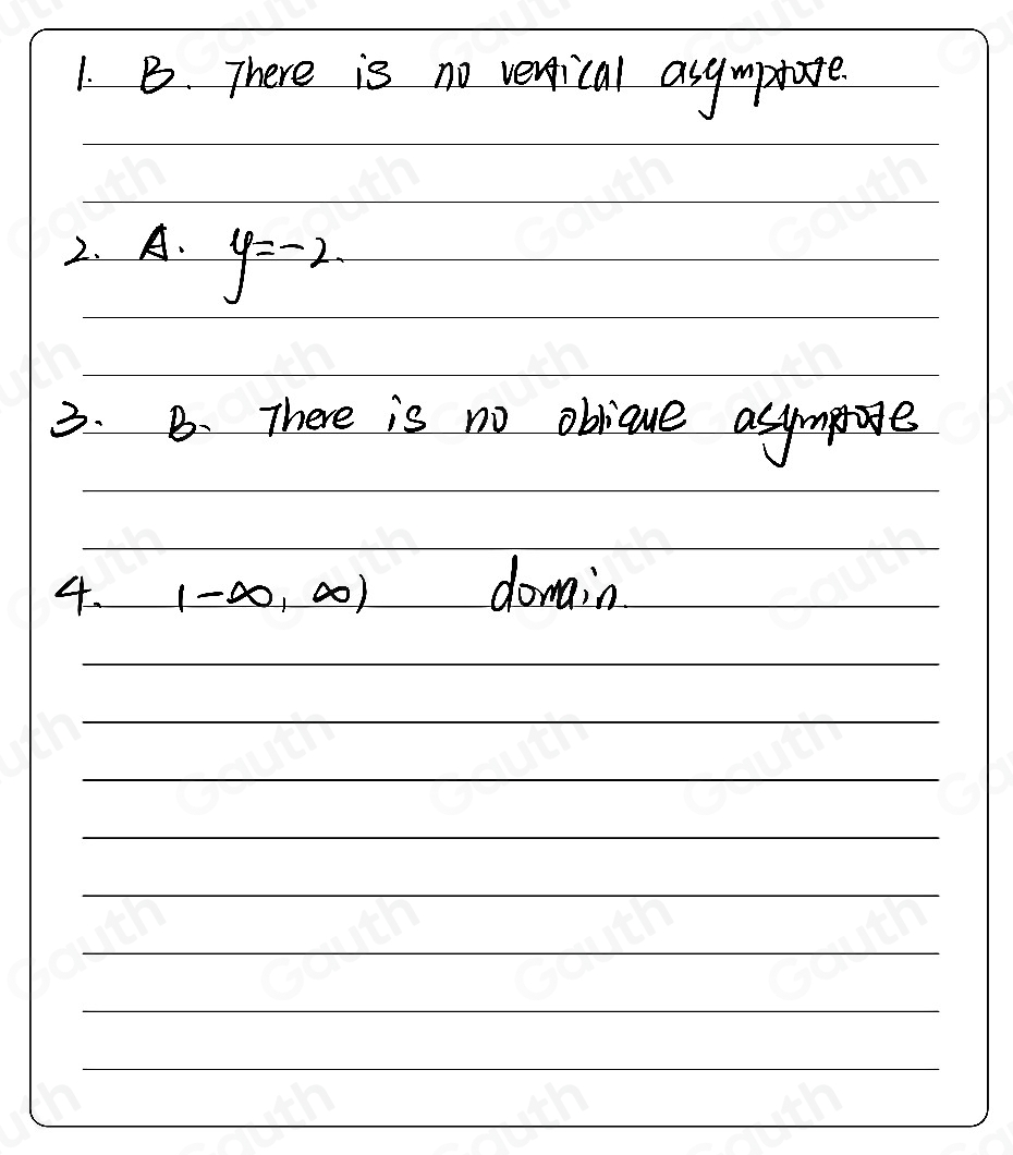 Solved: Identify any vertical, horizontal, or oblique asymptotes in the ...