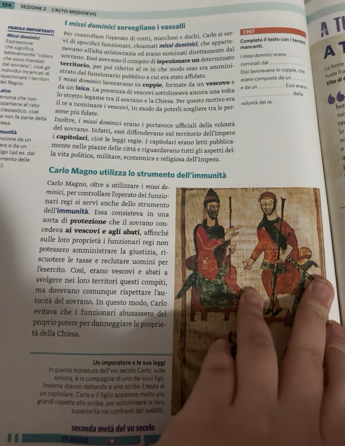 Risolto:124 SEZIONE 2 L'ALTO MEDIOEVO I missi dominici sorvegliano i ...