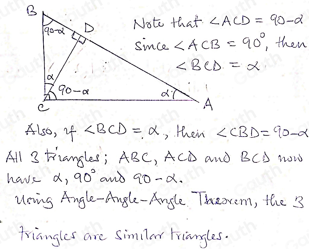 Solved: The Similar Triangle Method (9 points total) To prove that the ...