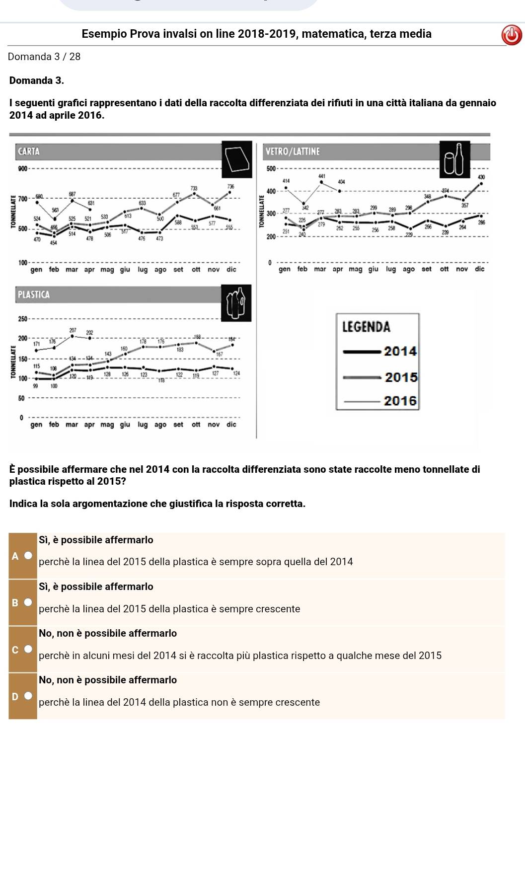 Risolto:Esempio Prova invalsi on line 2018-2019, matematica, terza ...