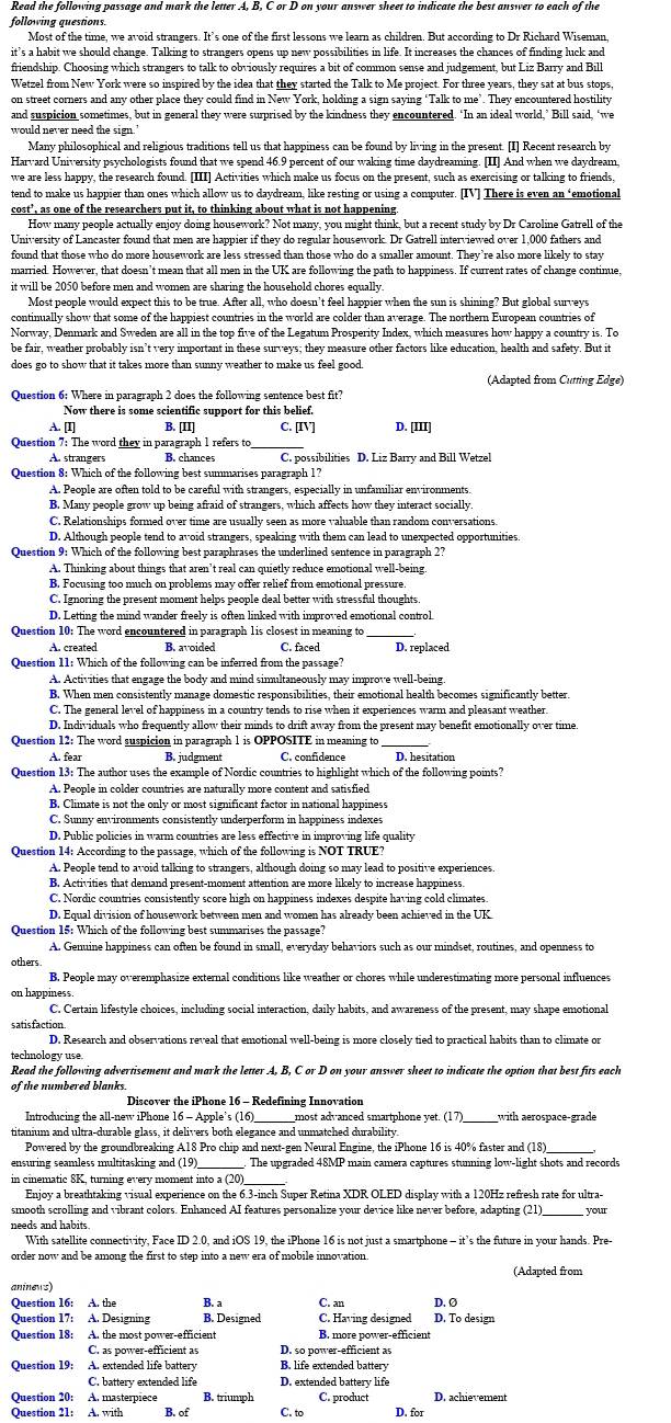 Giải quyết:following questions. Most of the time, we avoid strangers ...