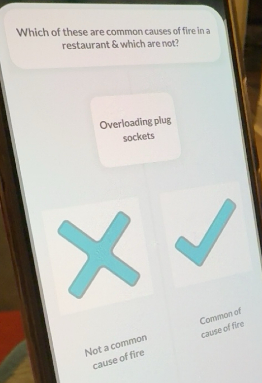 Solved: Which of these are common causes of fire in a restaurant ...