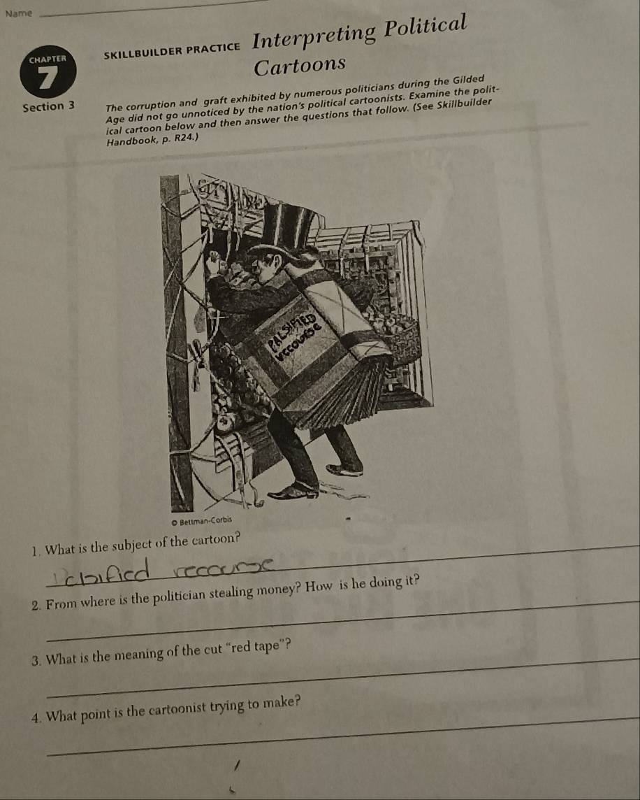 Solved: Name _ CHAPTER kILLbuiLdeR practice Interpreting Political 7 ...
