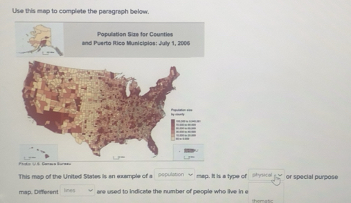 Solved: Use this map to complete the paragraph below This map of the ...