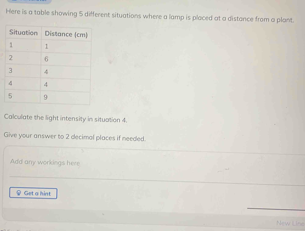Solved: Here is a table showing 5 different situations where a lamp is ...