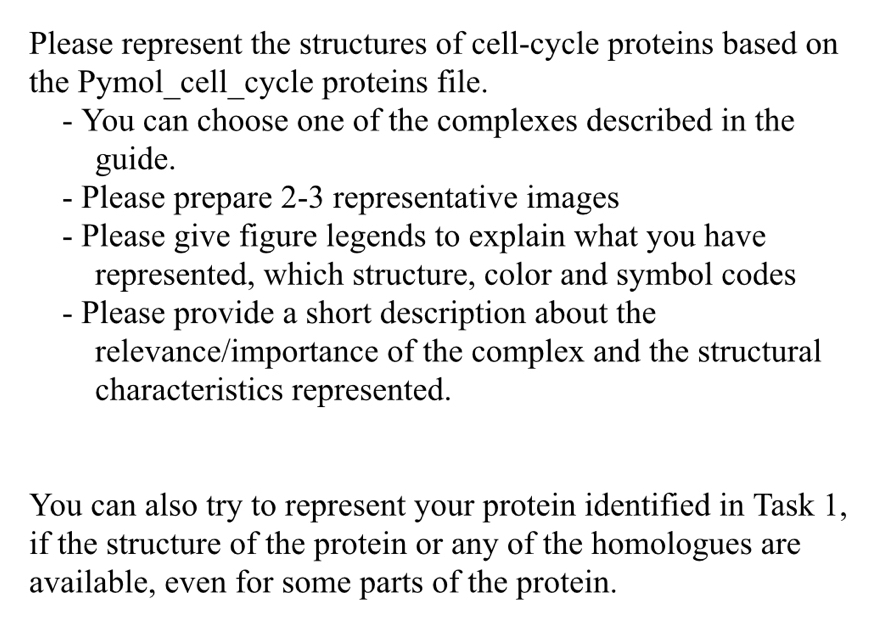 Risolto:Please represent the structures of cell-cycle proteins based on ...