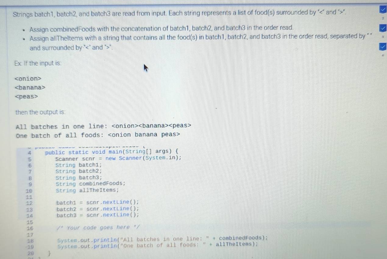 Solved: Strings batch1, batch2, and batch3 are read from input. Each ...
