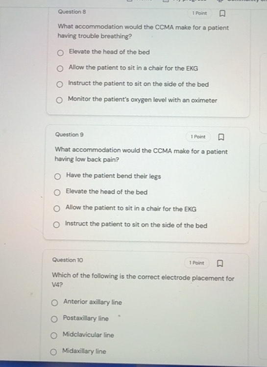 Solved: What accommodation would the CCMA make for a patient having ...