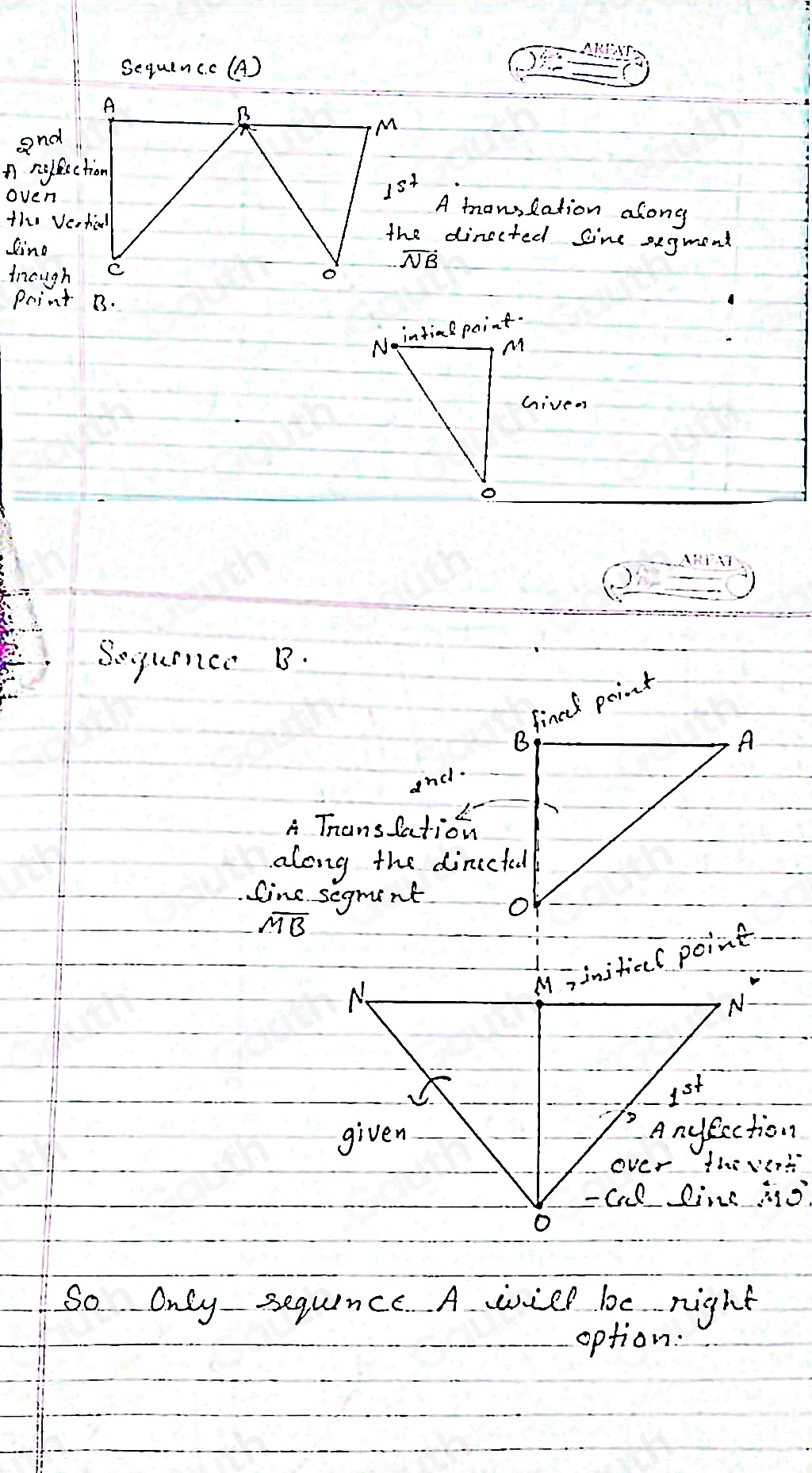 Solved: Triangles MNO and ABC are congruent. Which of the following ...