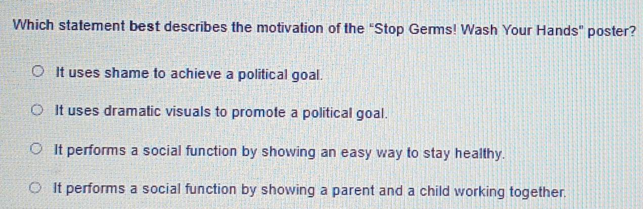 Solved: Which statement best describes the motivation of the "Stop ...