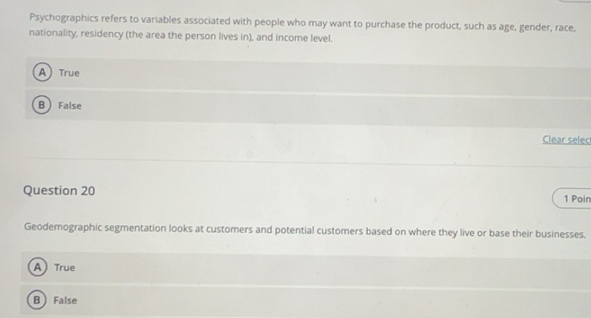 Solved: Psychographics refers to variables associated with people who ...