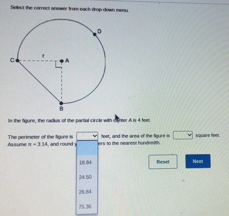 تم الحل:Select the correct answer from each drop-down menu. In the ...