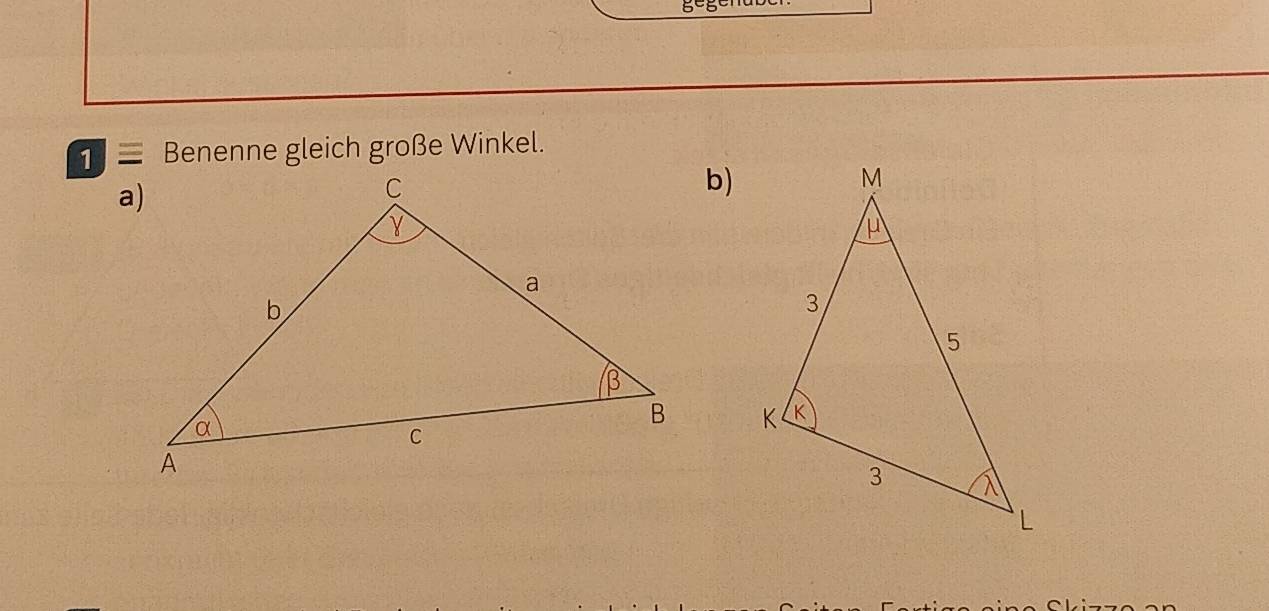 Gelöst:gegenad 1 ≡ Benenne gleich große Winkel. b)